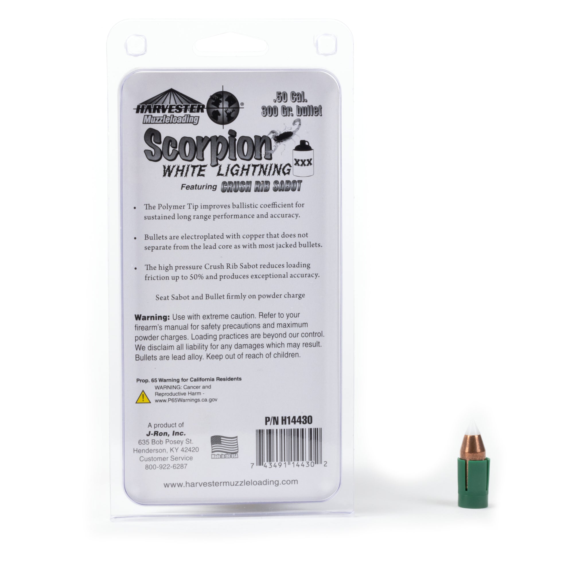 Scorpion - White Lightning - 50 Caliber Sabots - 300 Grain .430 Bullet ...